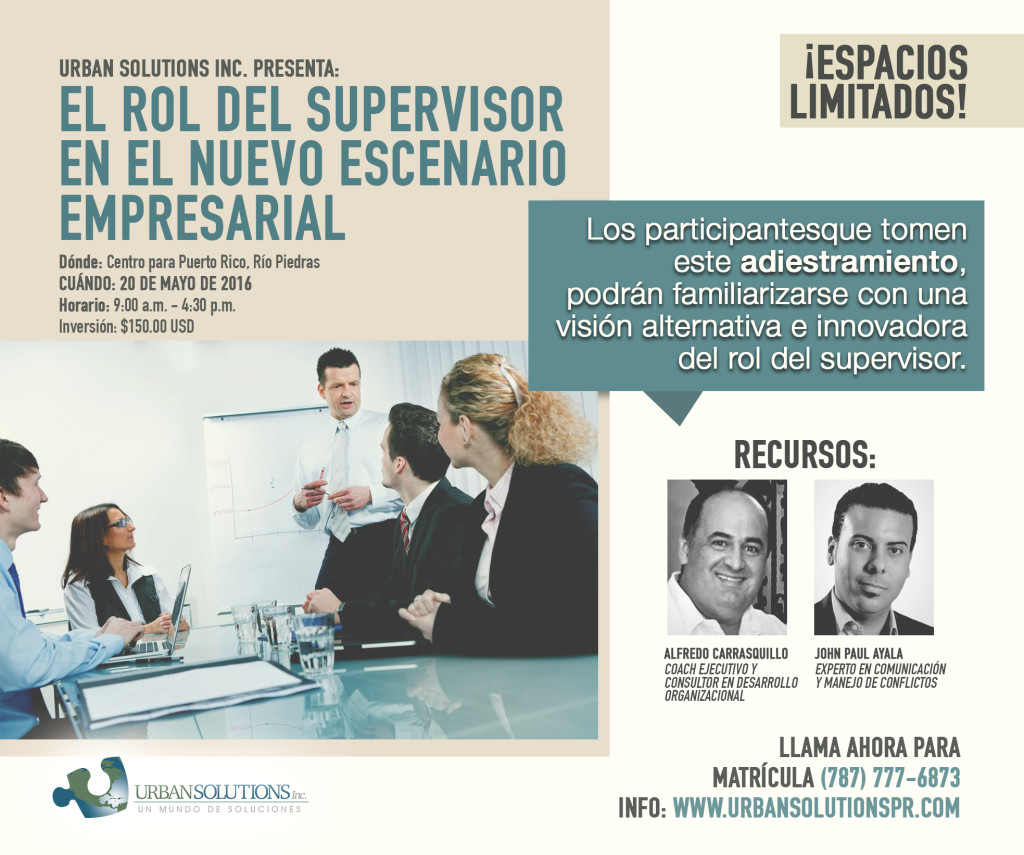 Rol del Supervisor en el Nuevo Escenario Empresarial - Urban Solutions Inc